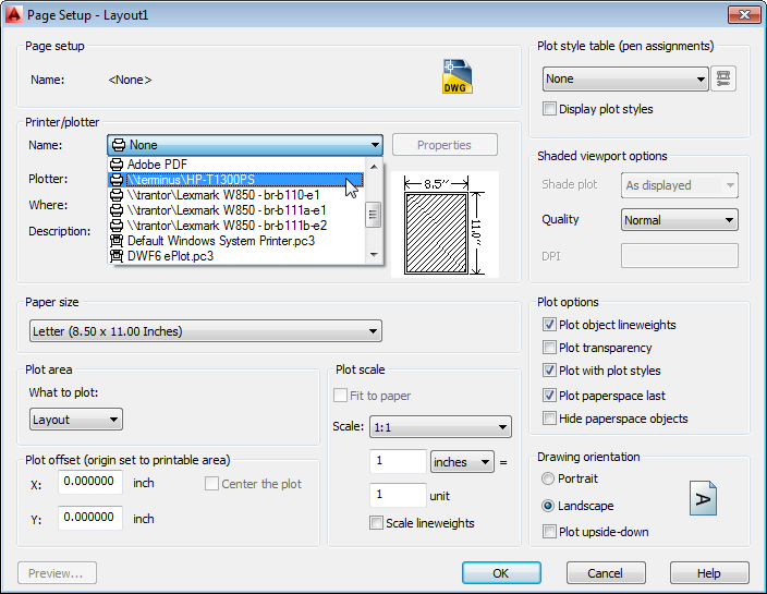 CAD Labs Plotting To The HP Plotter